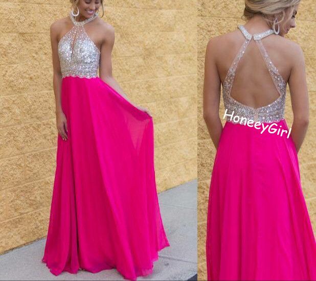 Prom Dresses ,prom Gowns ,high Collar Two Pieces Prom Dresses ,long ...